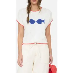 J.O.A. Graphic Cotton Blend Sweater