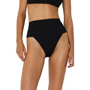 REISS Alba High Waist Bikini Bottoms - Black