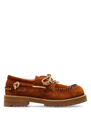 Moschino Suede Leather Loafers - Brown