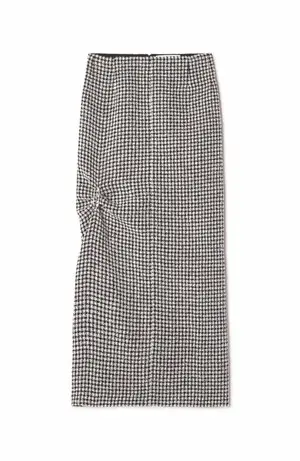 LANVIN Long Draped Tweed Skirt