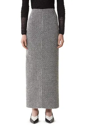 LANVIN Long Draped Tweed Skirt