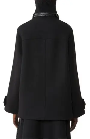 LANVIN Short Wool Coat With Stand-up Collar - Black