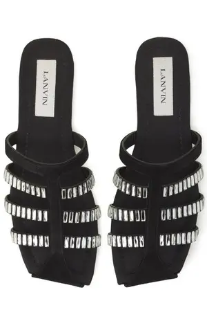 LANVIN Celeste Embellished Suede Sandals