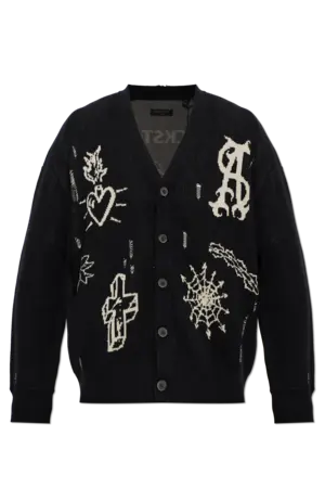 ALLSAINTS Staged' Organic Cotton V-neck Cardigan - Black