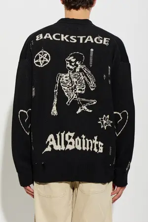 ALLSAINTS Staged' Organic Cotton V-neck Cardigan