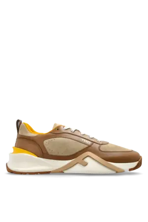 Fendi Leather Sports Shoes - Brown