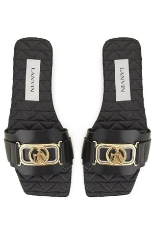 LANVIN Mother & Daughter Flat Mule Sandals - Black