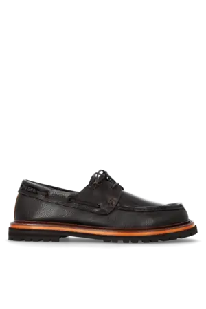 Fendi Leather Boat Shoes - Brown