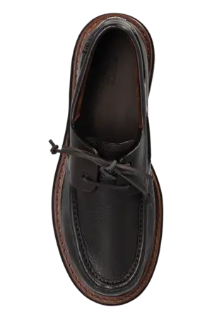 Fendi Leather Boat Shoes