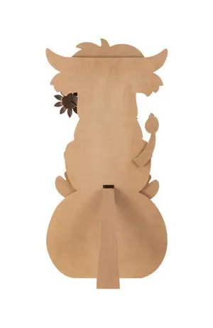GLITZHOM 30"h Fall Wood Highland Cow Porch Decor