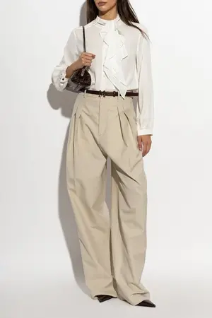 Max Mara Silk 'leccio' Shirt With Tie Neck