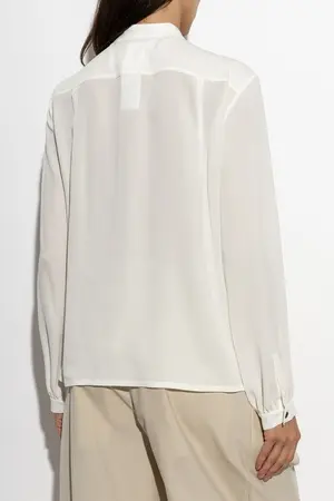 Max Mara Silk 'leccio' Shirt With Tie Neck