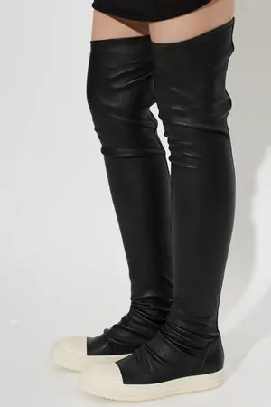 Rick Owens Over-the-knee Sock Boots - Black