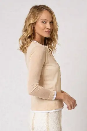 Central Park West Sheer Layered Cardigan