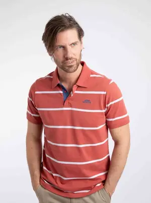 WEIRD FISH Fabian Striped Pique Polo Shirt Nantucket