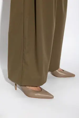 Max Mara Leather Pointed Toe Stiletto Heel Pumps