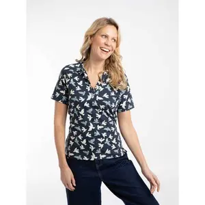 WEIRD FISH Rhenena Printed Jersey Polo Shirt