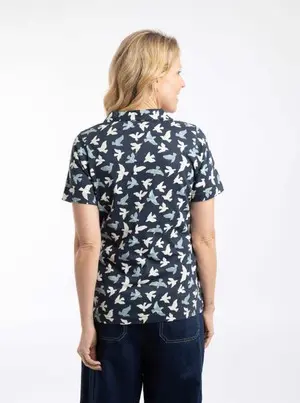 WEIRD FISH Rhenena Printed Jersey Polo Shirt