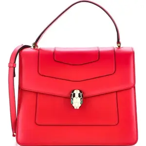 BVLGARI Serpenti Forever Top Handle Bag Leather Medium
