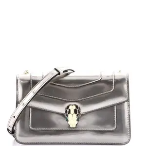 BVLGARI Serpenti Forever Shoulder Bag Metallic Leather Small