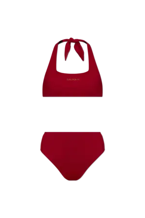 Balmain Two-piece Halterneck Swimsuit - Red