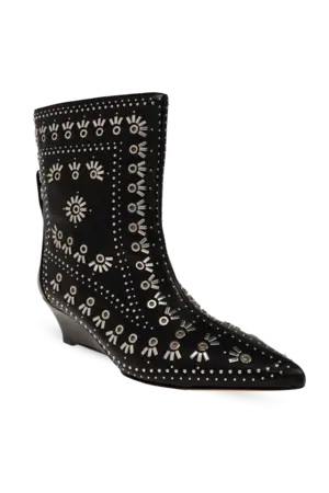 ODISSI Studded Wedge Ankle Boots