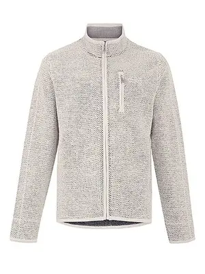 WEIRD FISH Transom Full Zip Jacket - Ecru