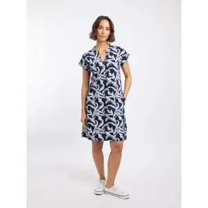 WEIRD FISH Printed V-neck Jersey Dress - Ink