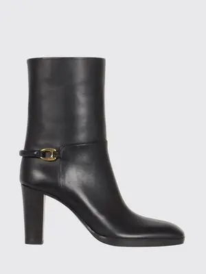 Saint Laurent Leather High Heel Boots - Black