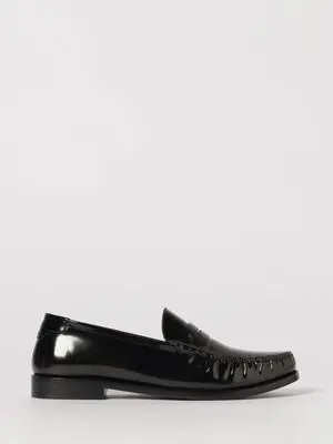 Saint Laurent Calfskin Leather Loafers - Black