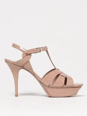Saint Laurent Strappy Heeled Sandals - Cream