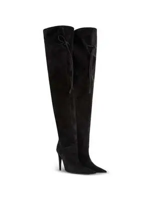 GIUSEPPE ZANOTTI Suede Over The Knee Stiletto Boots - Multicolor