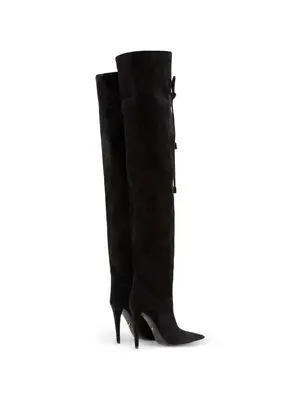 GIUSEPPE ZANOTTI Suede Over The Knee Stiletto Boots - Multicolor