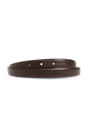 Max Mara Skinny Leather Belt With Gold-tone "m" Buckle