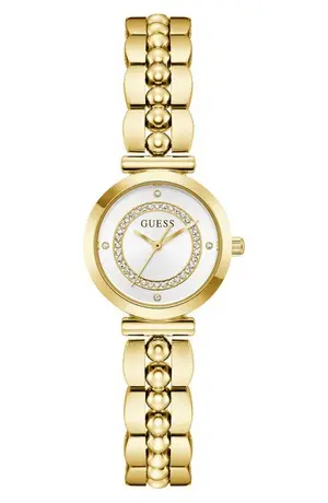 Guess Leena Bracelet Watch With Crystal Accents - White/gold
