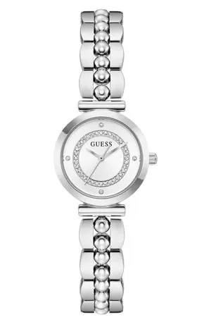 Guess Leena Bracelet Watch With Crystal Accents - White/silver