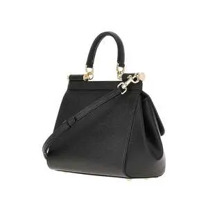 Dolce & Gabbana Dauphine Leather Medium Sicily Bag - Black