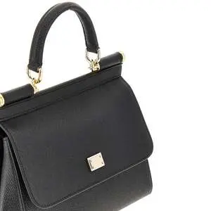 Dolce & Gabbana Dauphine Leather Medium Sicily Bag - Black