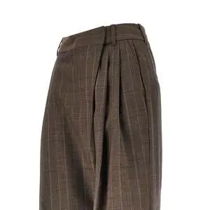 GANNI Wool Pants With Pinstriped Motif