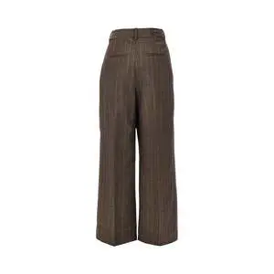 GANNI Wool Pants With Pinstriped Motif