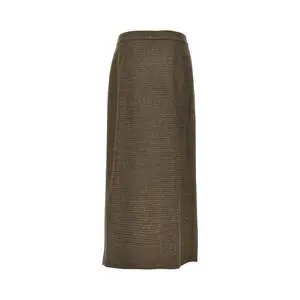 Etro Wool Long Skirt With Houndstooth Motif