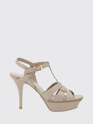 Saint Laurent Heeled Strappy Sandals With Platform - Brown