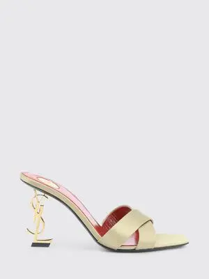Saint Laurent SAINT LAURENT High Heel Sandals With YSL Logo Heel Cream