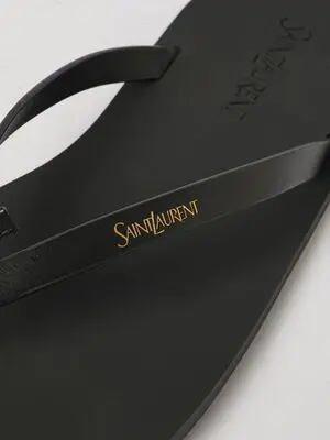 Saint Laurent Rubber And Textile Thong Sandals