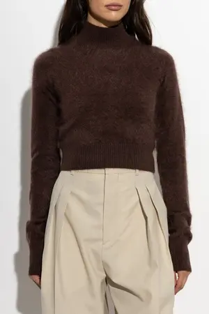 Sportmax Agio' Cropped Cashmere Turtleneck Sweater