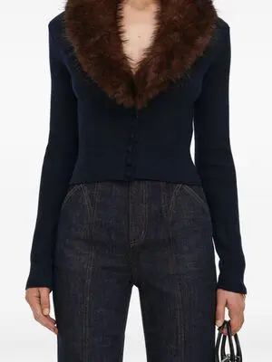 SELF-PORTRAIT Knitwear With Faux Fur Collar