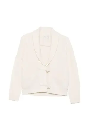 FORTE_FORTE Ribbed Knit Shawl Collar Cardigan - Multicolor