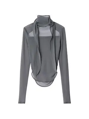LEMAIRE Ballerina Foulard Top In Mesh Jersey - Multicolor
