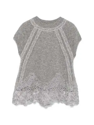 ERMANO SCERVINO Ermanno Scervino Cashmere Lace Top - Multicolor