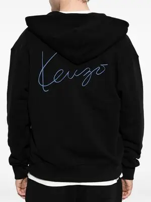 Kenzo Zip-up Hoodie With Embroidered Logo